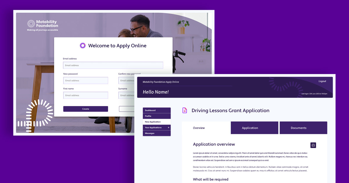 Motability Foundation - Grant application platform | Initials CX